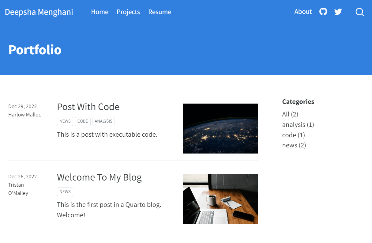 Data Science Portfolio with Quarto